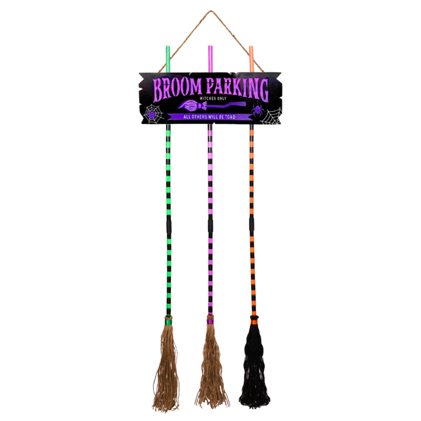 Halloween Decorations - Wooden Witch Parking Sign - Broom Parking Sign ...
