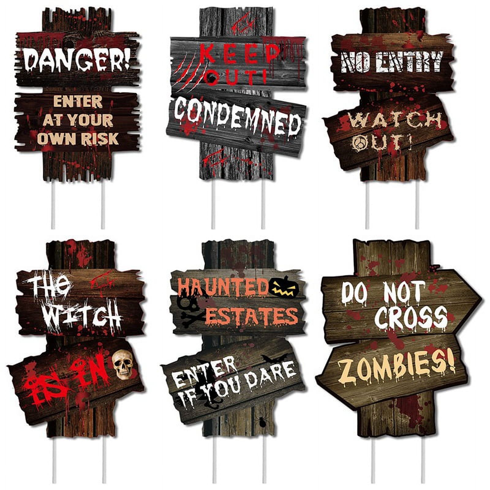 Halloween Decorations Yard Signs Stakes Props, 6 Pieces Halloween Decor ...