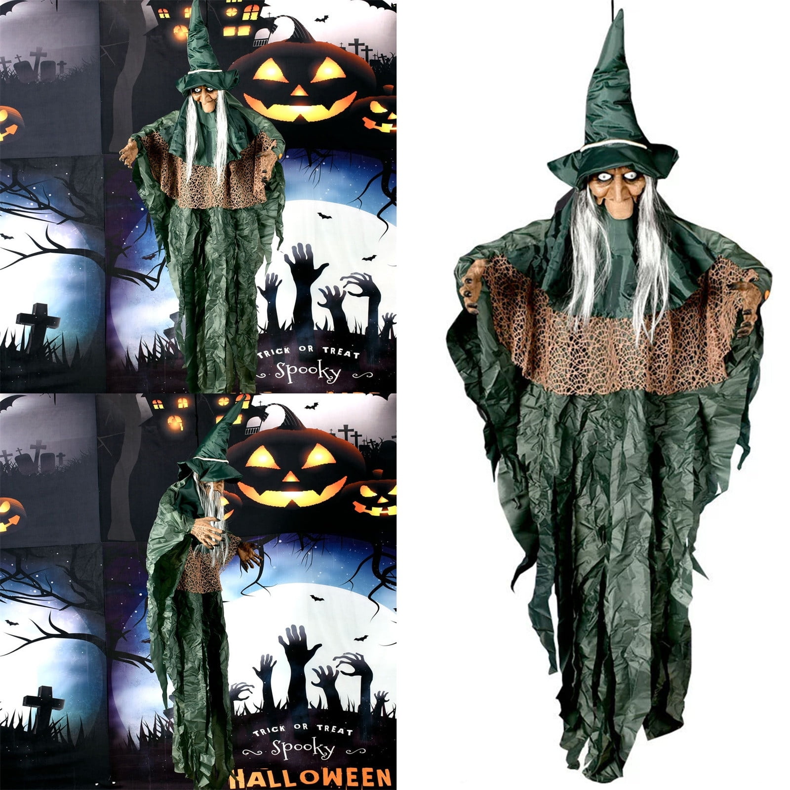 Halloween Decorations,with Light-up Red Eyes and Sound Activation ...