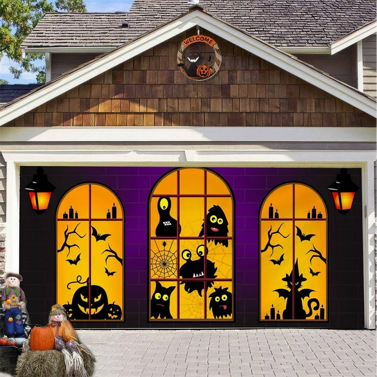 Garage door halloween decorations store
