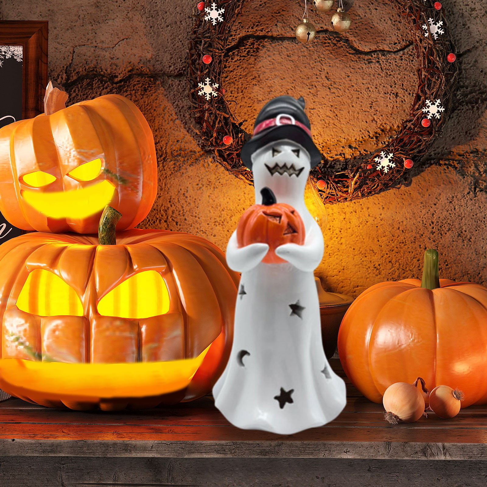 Halloween Decorative Model Realistic Ghost Ornament,Skull Pumpkin Ghost ...