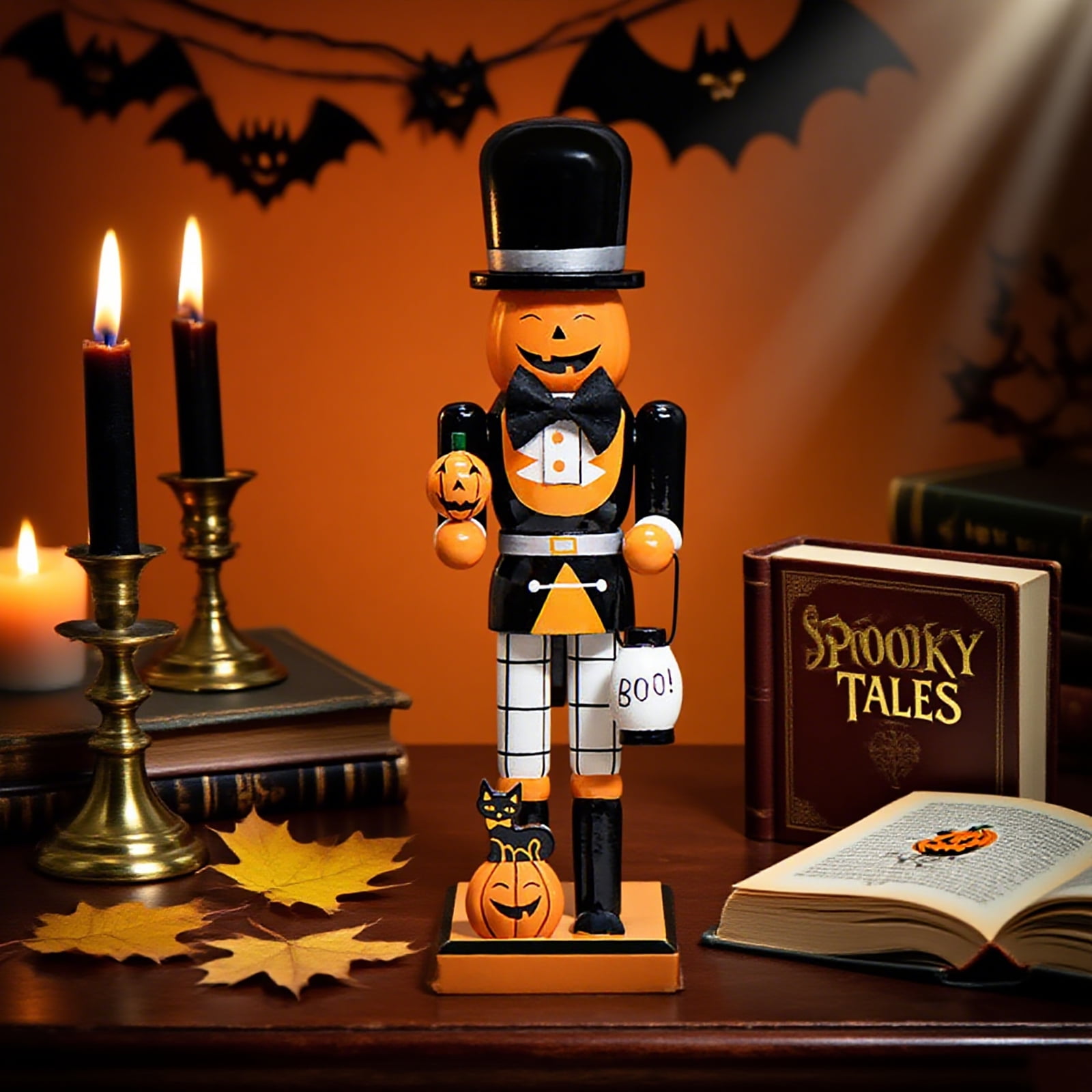 Halloween Decorative Nutcrackers, Skeleton, Pumpkin Handmade Wooden ...