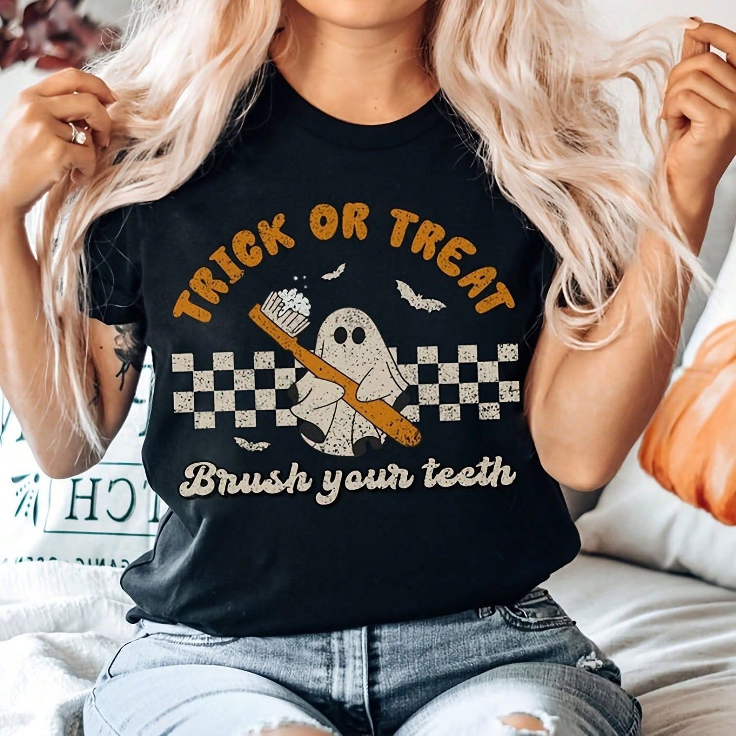 Halloween Dentist S1Hirt, Trick Or Treat BruS1H Your Th , Spooky Dental ...