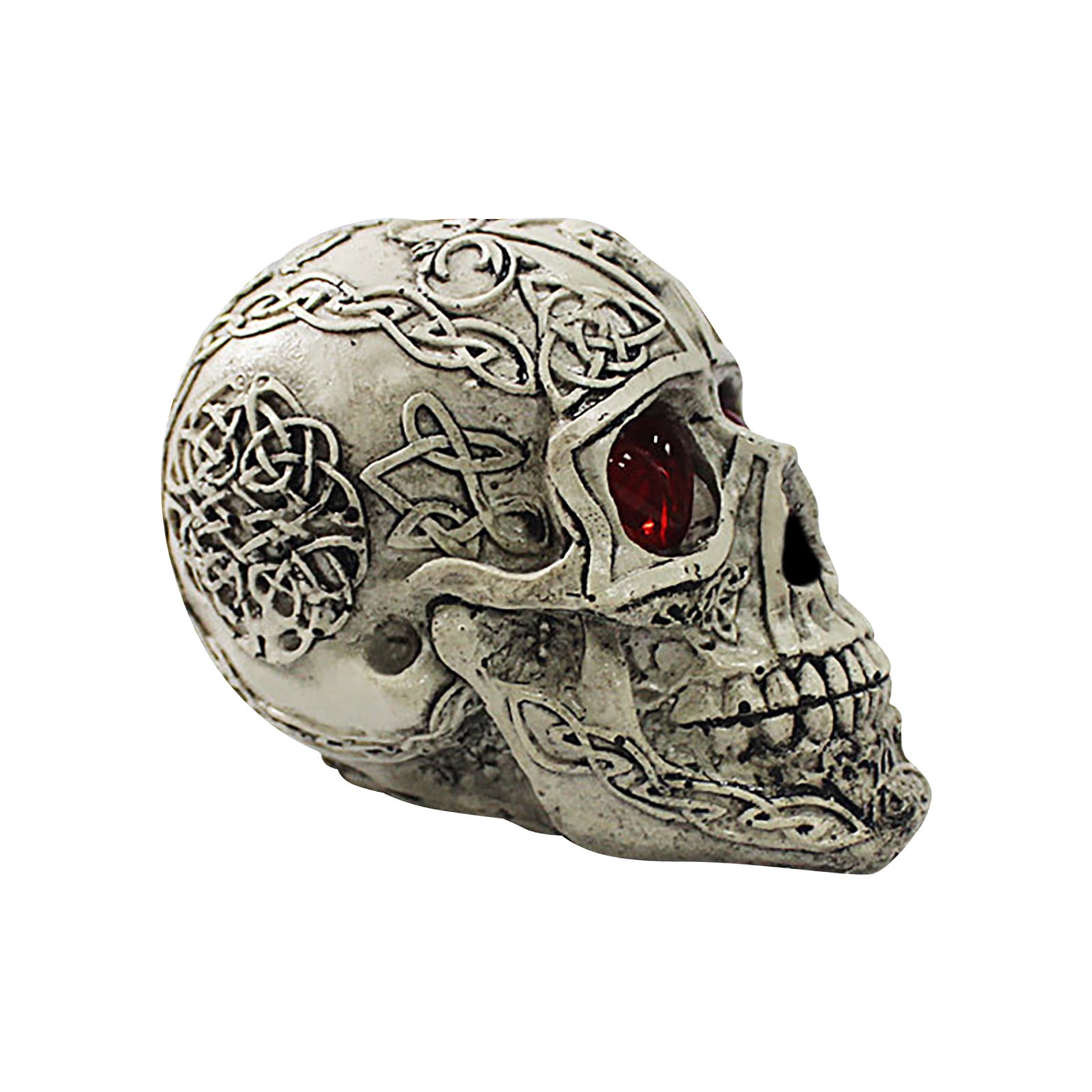 Halloween Desk Lamp 2025 - Resin Skeleton Statue With Light Up Eyes For ...