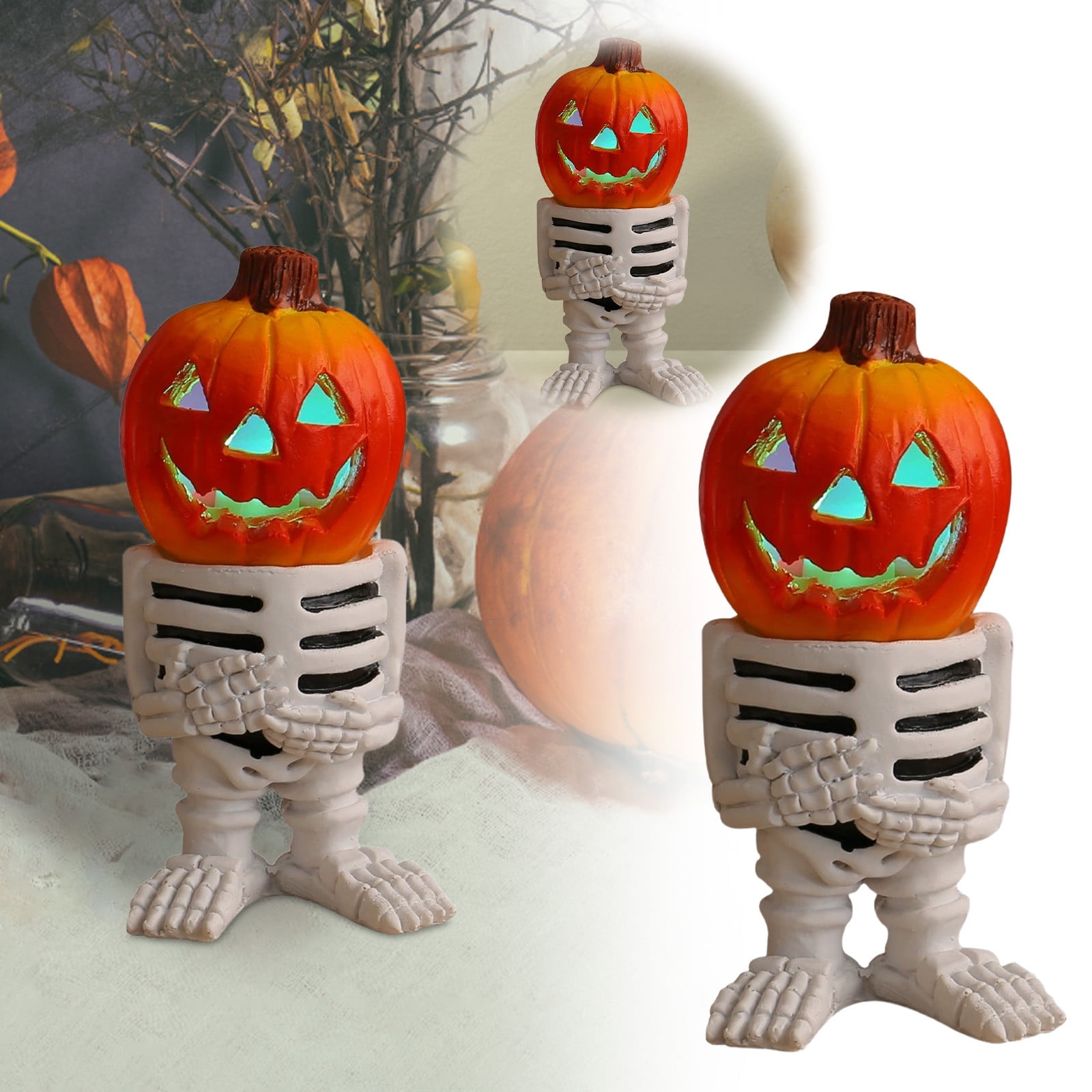 Halloween Desktop Ornament LED Pumpkin Glowing Decoration for Home ...