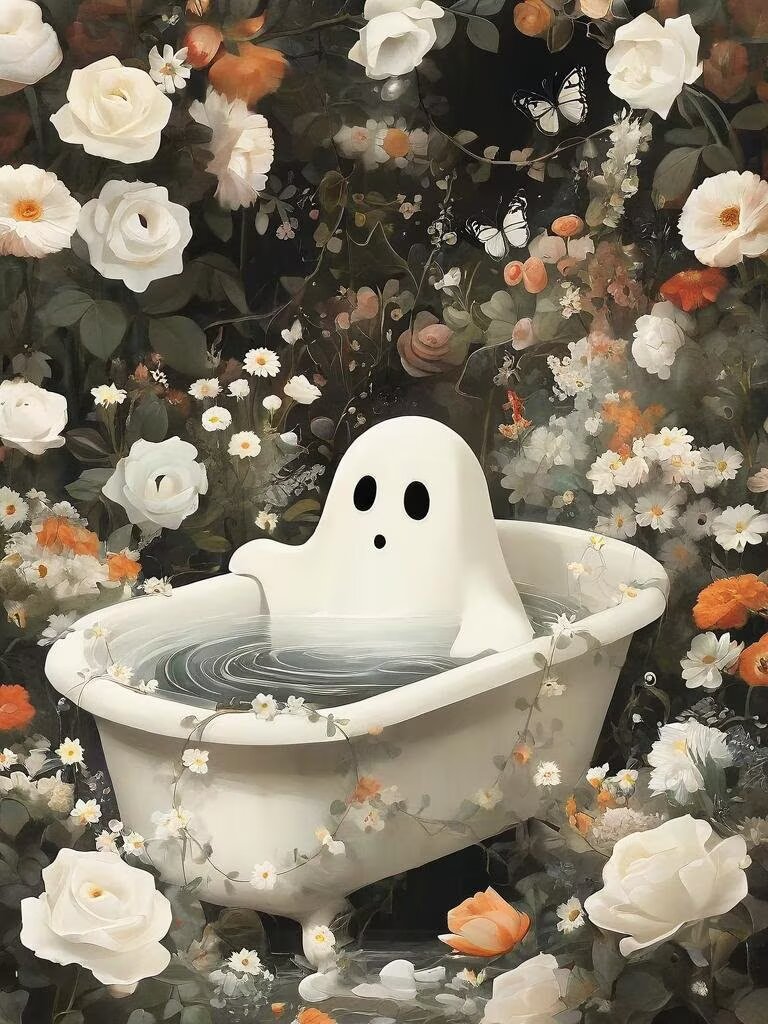 Halloween Diamond Art Kits for Adults - 5D Ghosts Bathing in The Flower ...