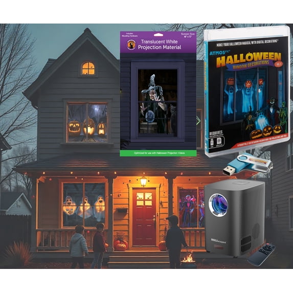 Halloween Digital Decoration Kit Includes 8 AtmosFX Video Effects for ...