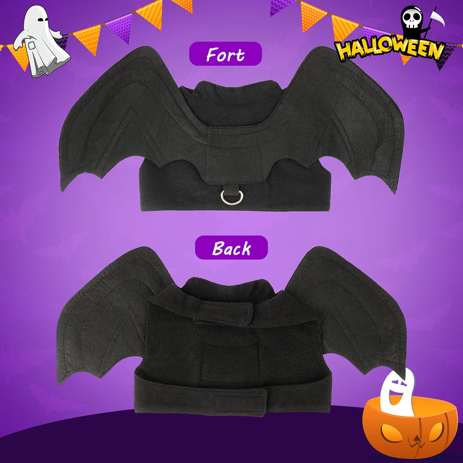 Halloween Dog Bat Wings Costume, Pet Halloween Cosplay Party Dress Up ...