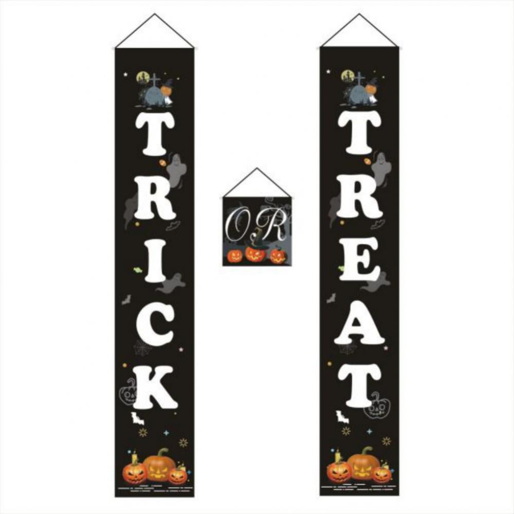 Halloween Door Banner Trick or Treat Porch Sign for Front Door or ...