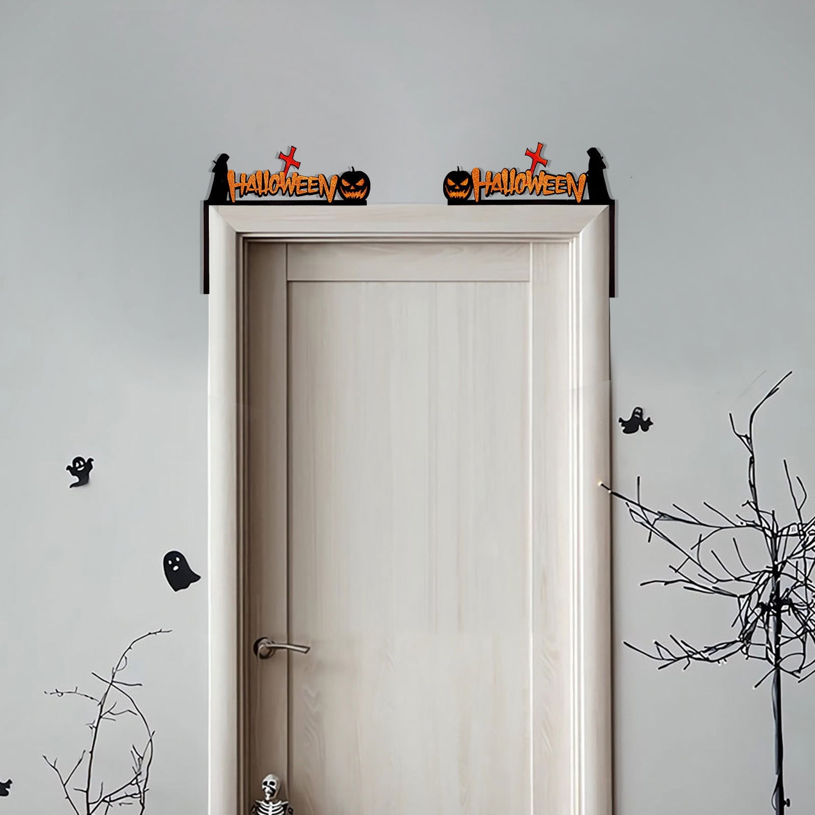 Halloween Door Corner Decorations Set - Spooky Bat, Spider & Pumpkin ...