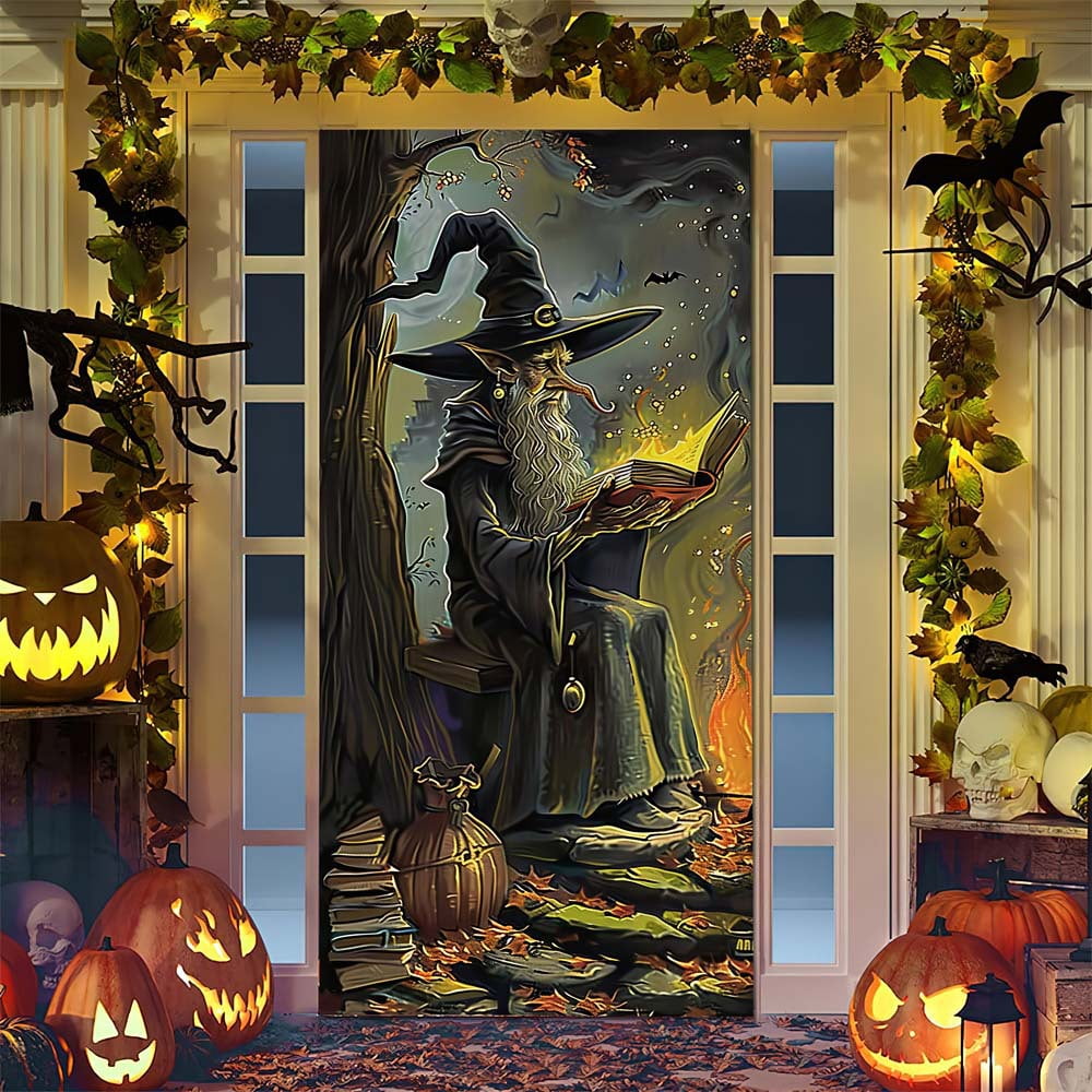 Halloween Door Cover Halloween Door Decoration 180 x 90 cm Large Fabric ...