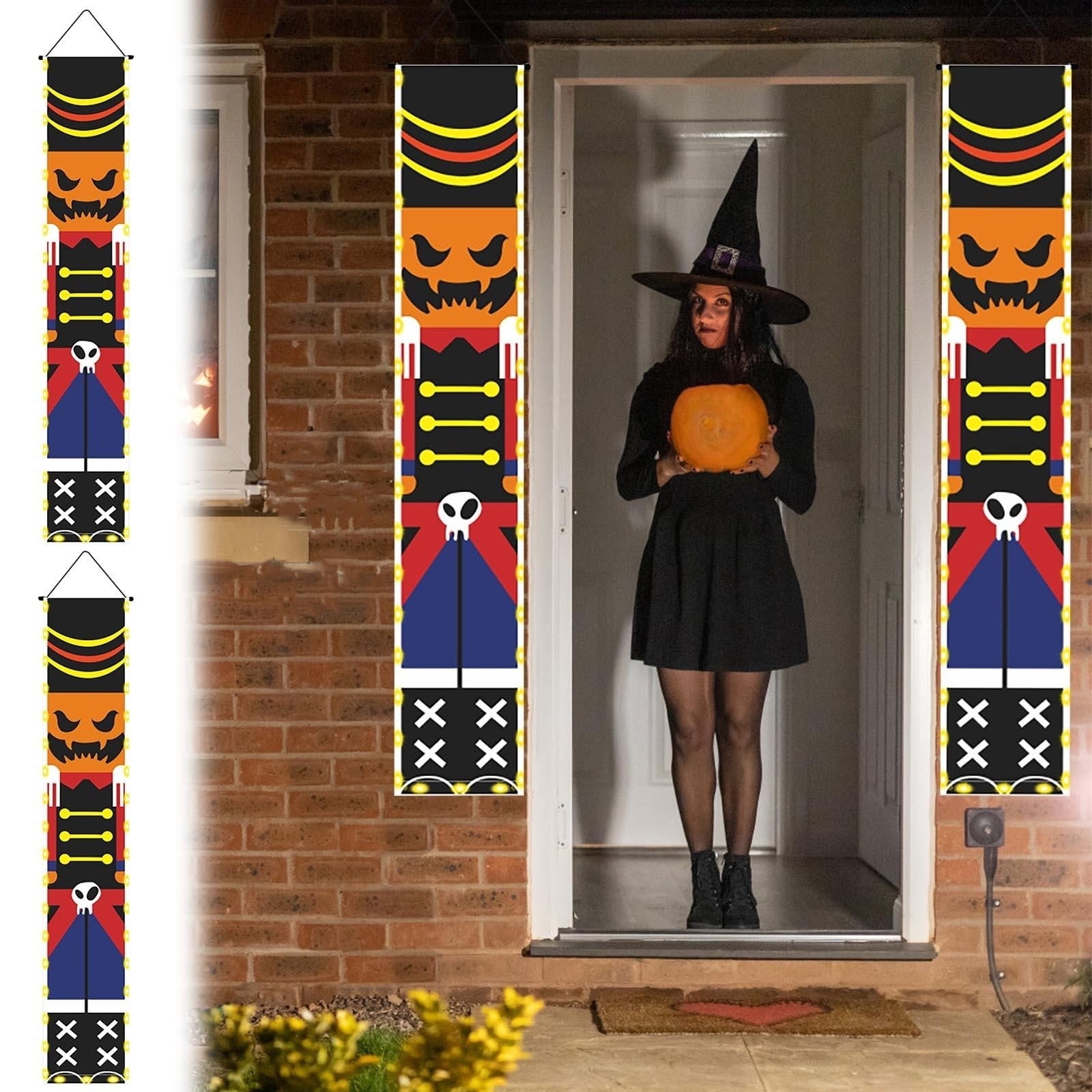 Halloween Door Decoration, Outdoor Porch With Light Emitting Couplet ...