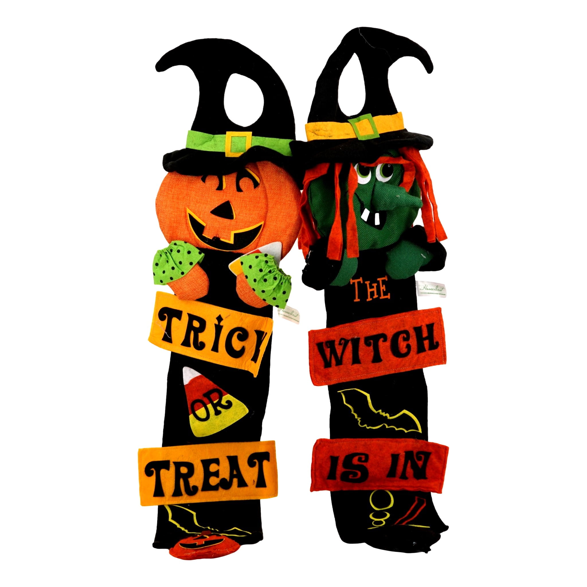 Halloween Door Hanger 36 Inch Welcome Greeter 2 Pack Witch Pumpkin ...