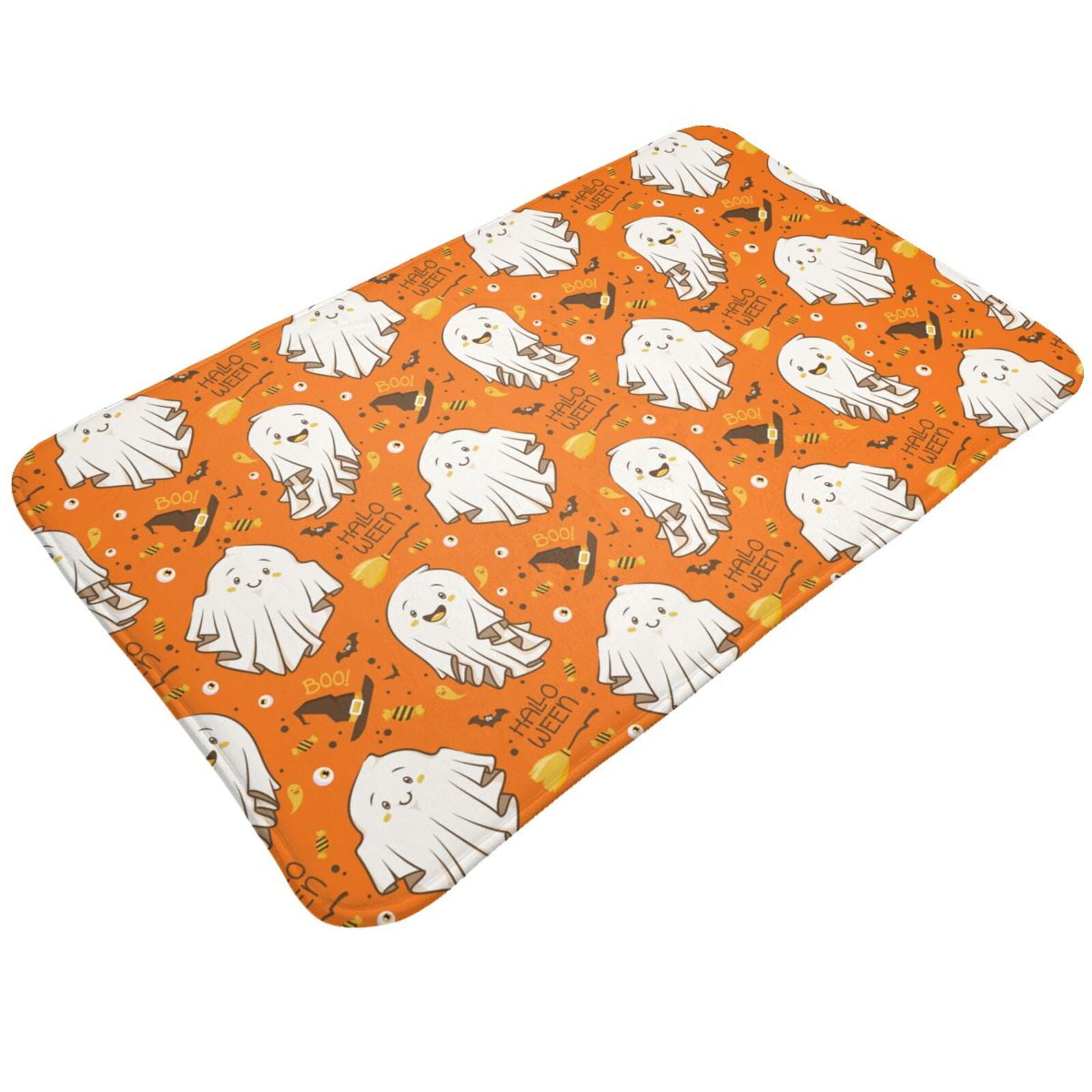 Halloween Door Mat Bathroom Rugs - halloween ghost print Kitchen Mats ...