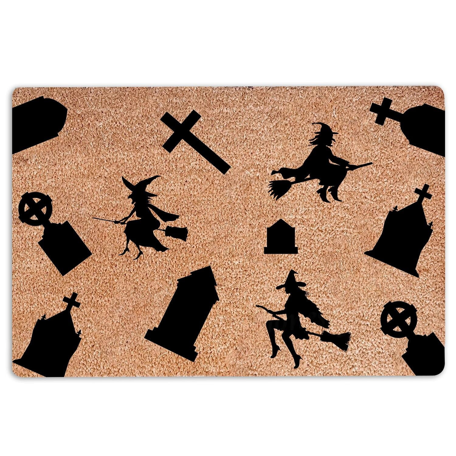 Halloween Door Mat Halloween Black Witches Welcome Non-Slip Mats Funny ...