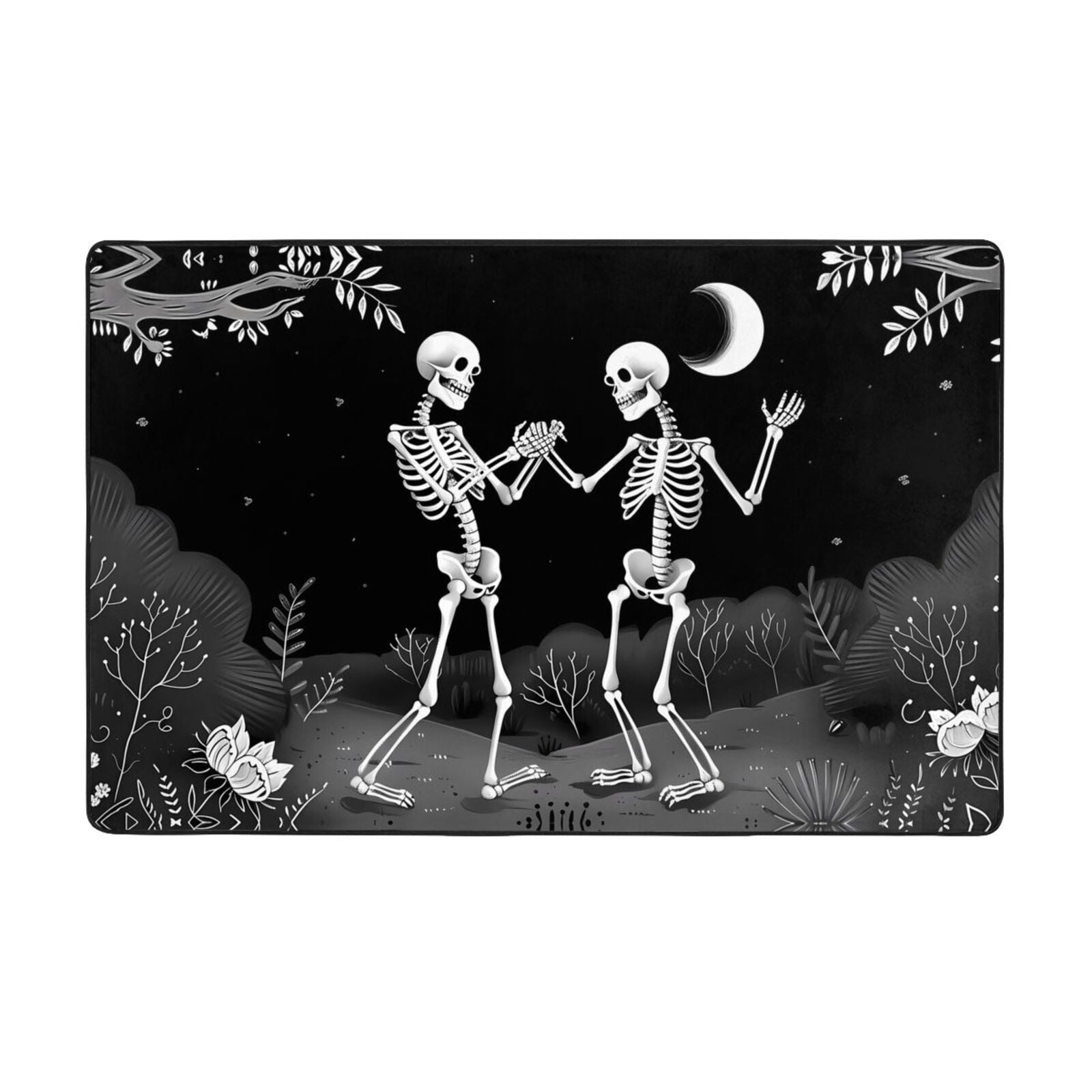Halloween Door Mat, Halloween Night Dancing Skeleton Indoor Door Mat ...
