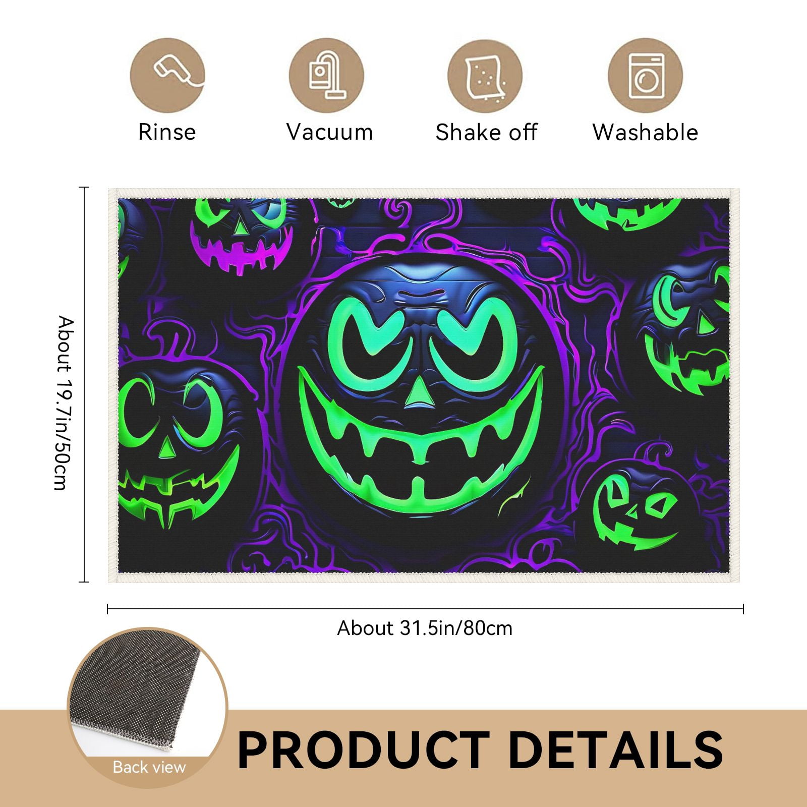 Halloween Door Mat Outdoor Deco for Front Door Entryway Backyard ...