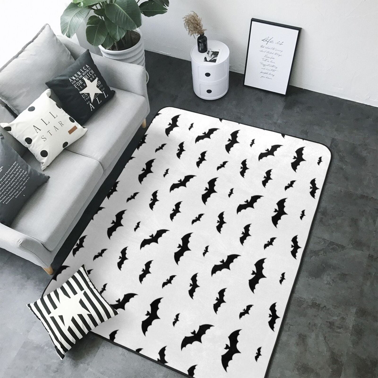 Halloween Door Mat, cool black bats halloween Indoor Door Mat Bedroom ...