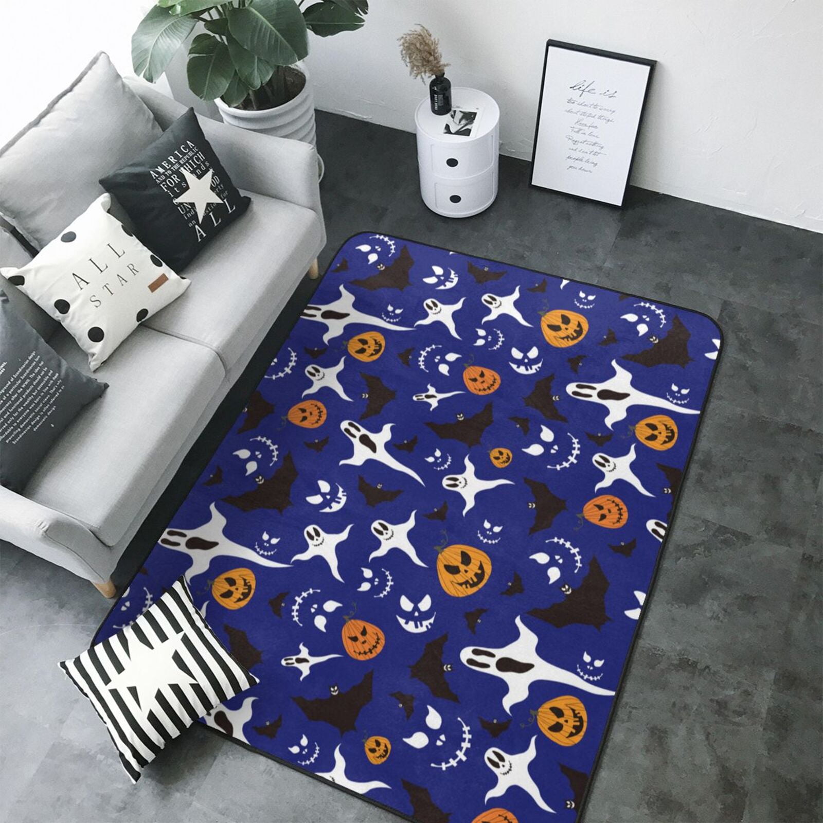 Halloween Door Mat, fun halloween ghost Indoor Door Mat Bedroom Rug ...