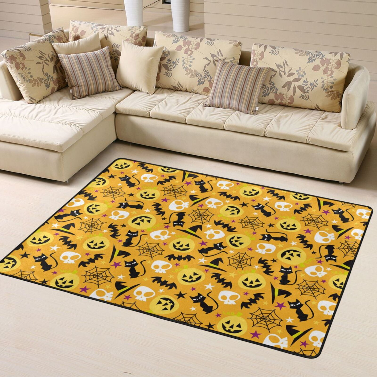 Halloween Door Mat, halloween pumpkins bat cat Indoor Door Mat Bedroom ...