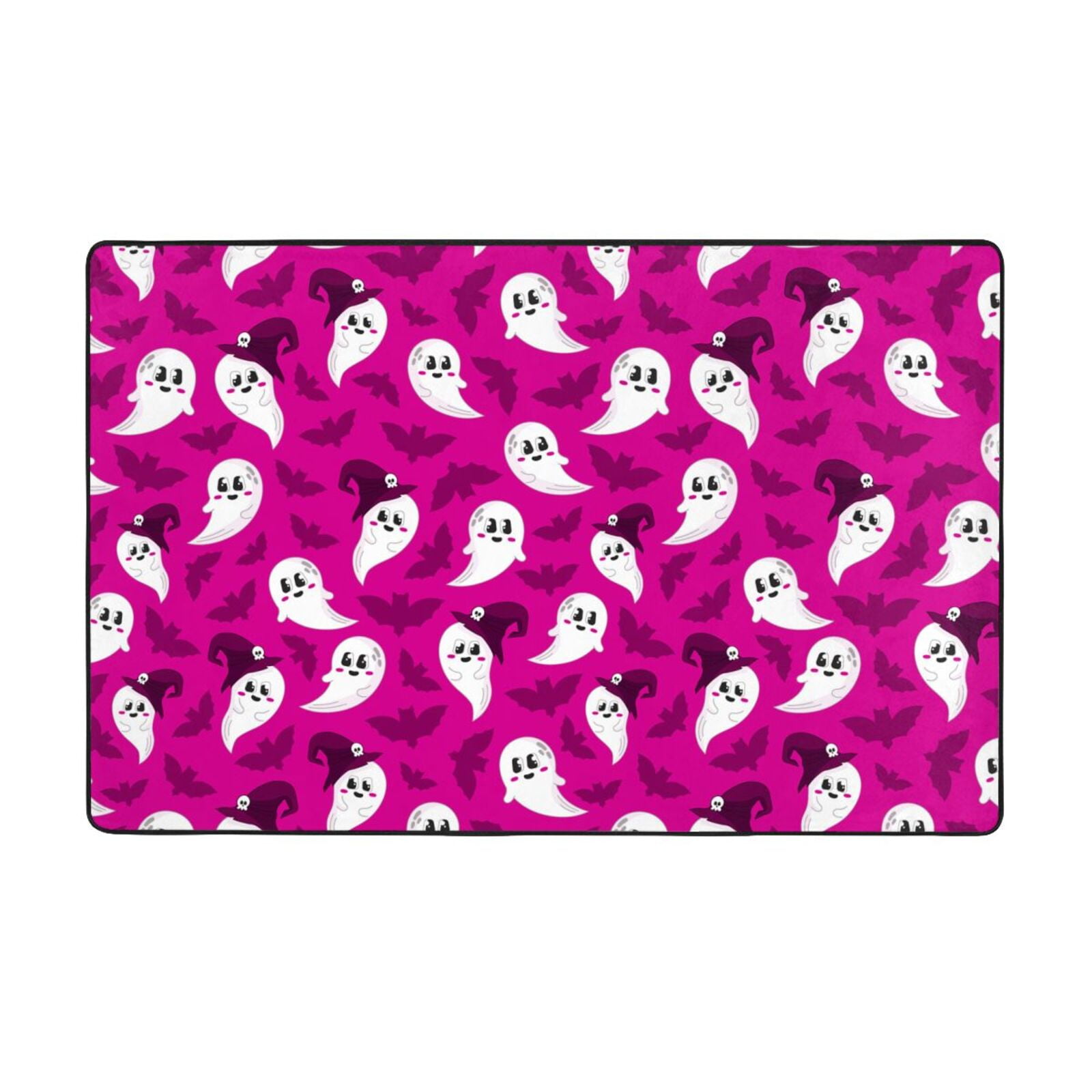 Halloween Door Mat, pink background halloween spooky Indoor Door Mat ...
