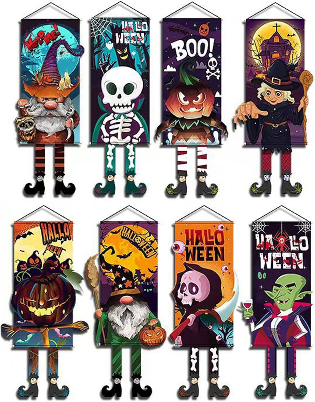 Halloween Door Sign Decorations Halloween Hanging Front Door Flag Porch ...