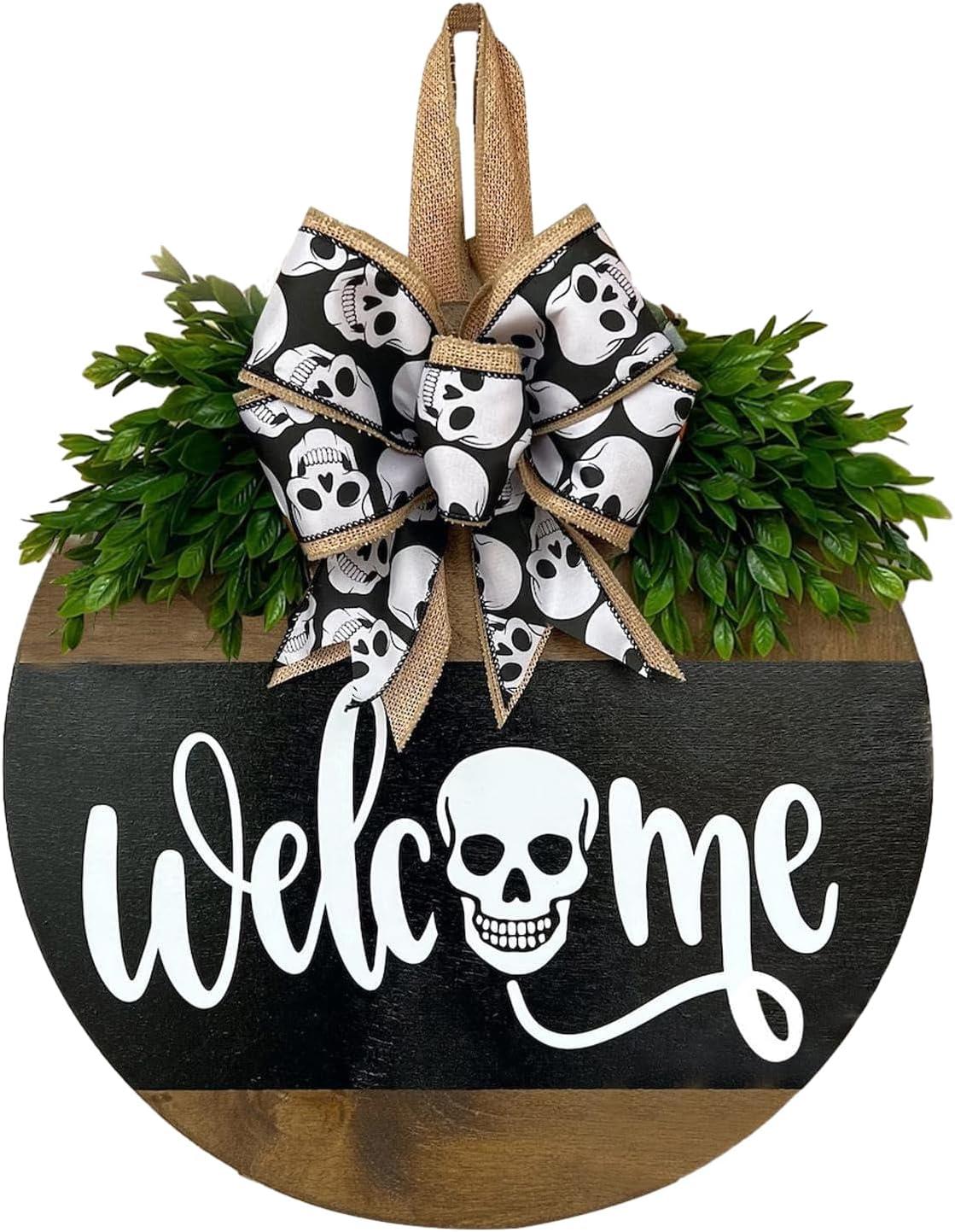 Halloween Door Sign - Halloween Skull Welcome Sign for Front Door ...