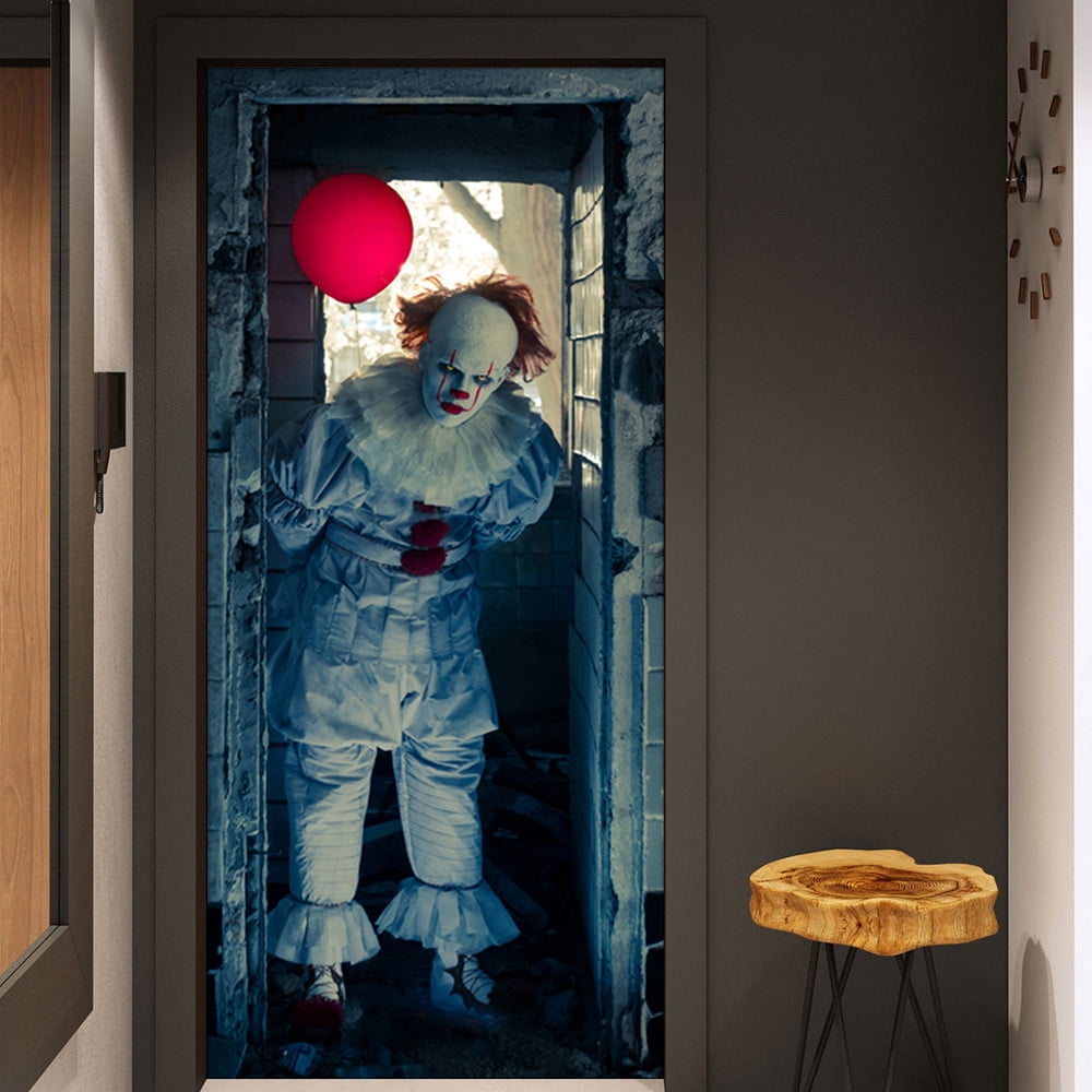 Halloween Door Sticker, Removable Vinyl Decal Scary Ghost Pumpkin Door ...