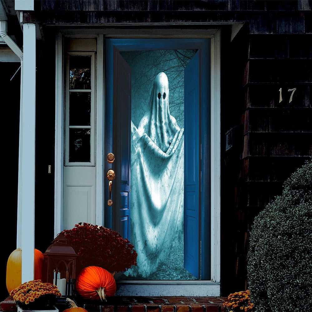 Halloween Door stickers Door Cover Fridge stickers Scary Ghost ...