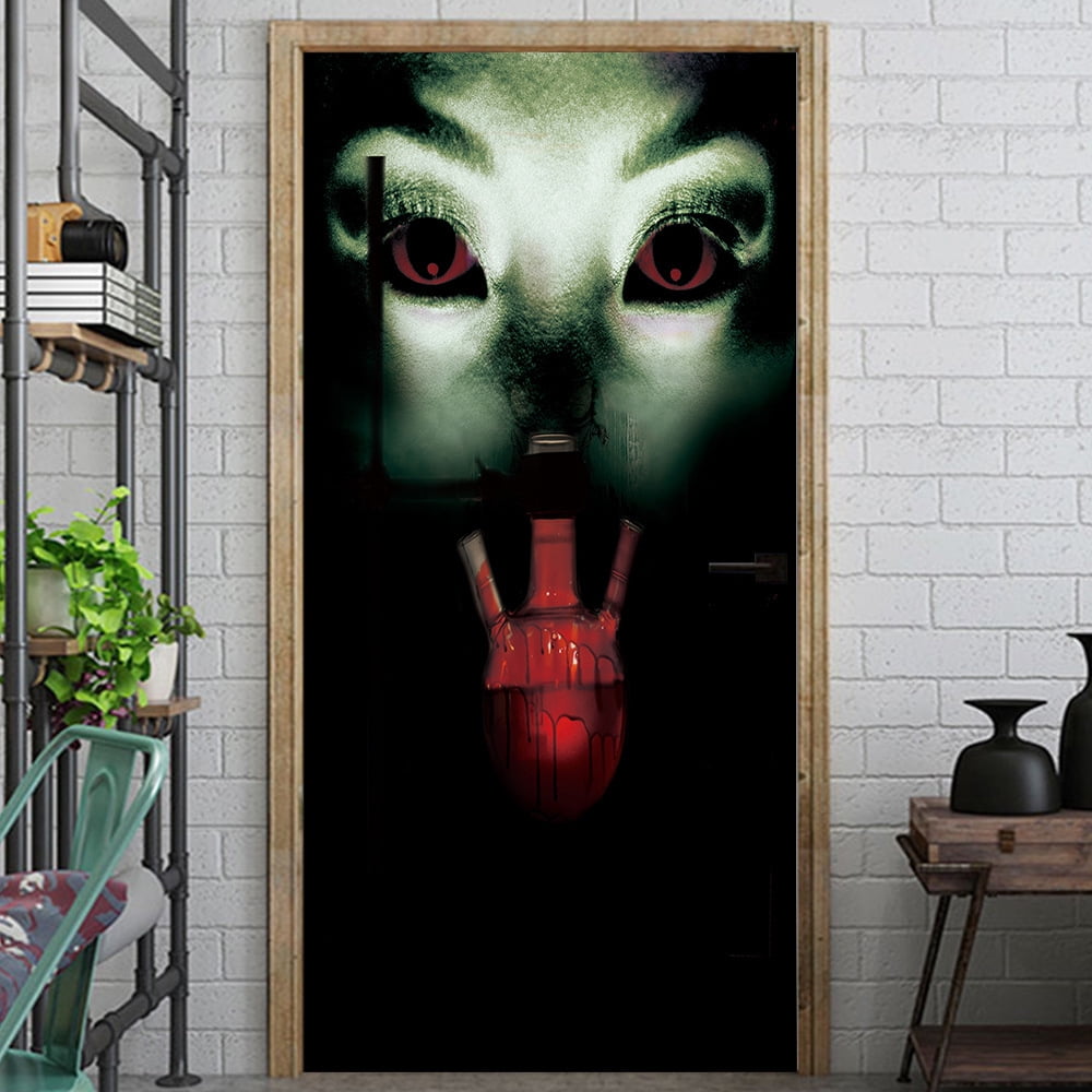 Halloween Door stickers Fridge Magnets Door Decorations Horror and ...