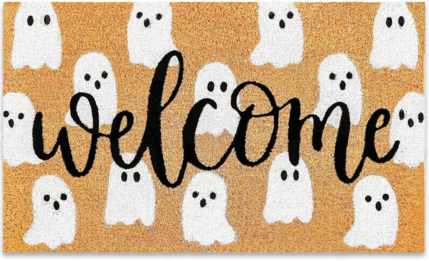 Halloween Doormat Cute Ghost Welcome Floor Mat Non-Slip Entrance Door ...