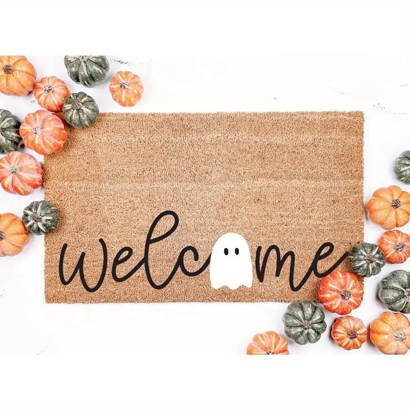 Halloween Doormat Welcome Ghost Outdoor Welcome Mats for Front Door Non ...