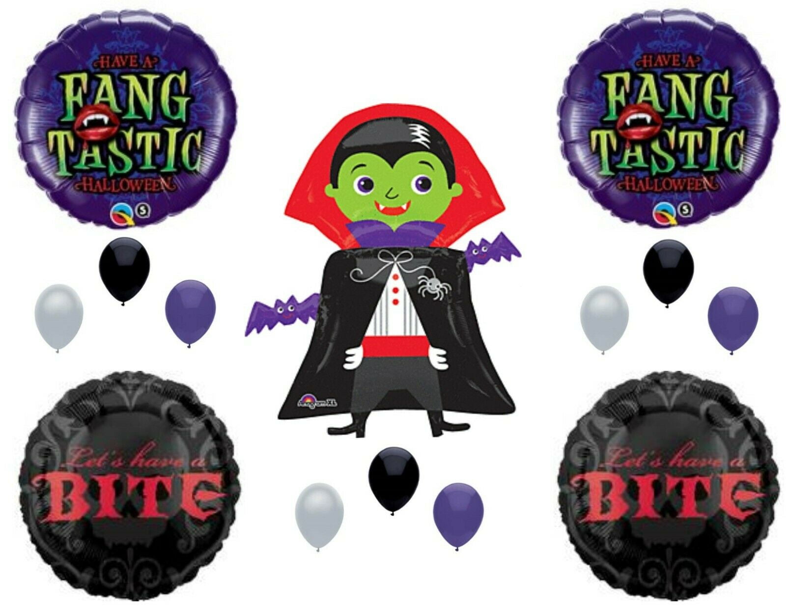 Halloween Dracula Vampire Party Balloons Decorations Bite Fangs Bat ...