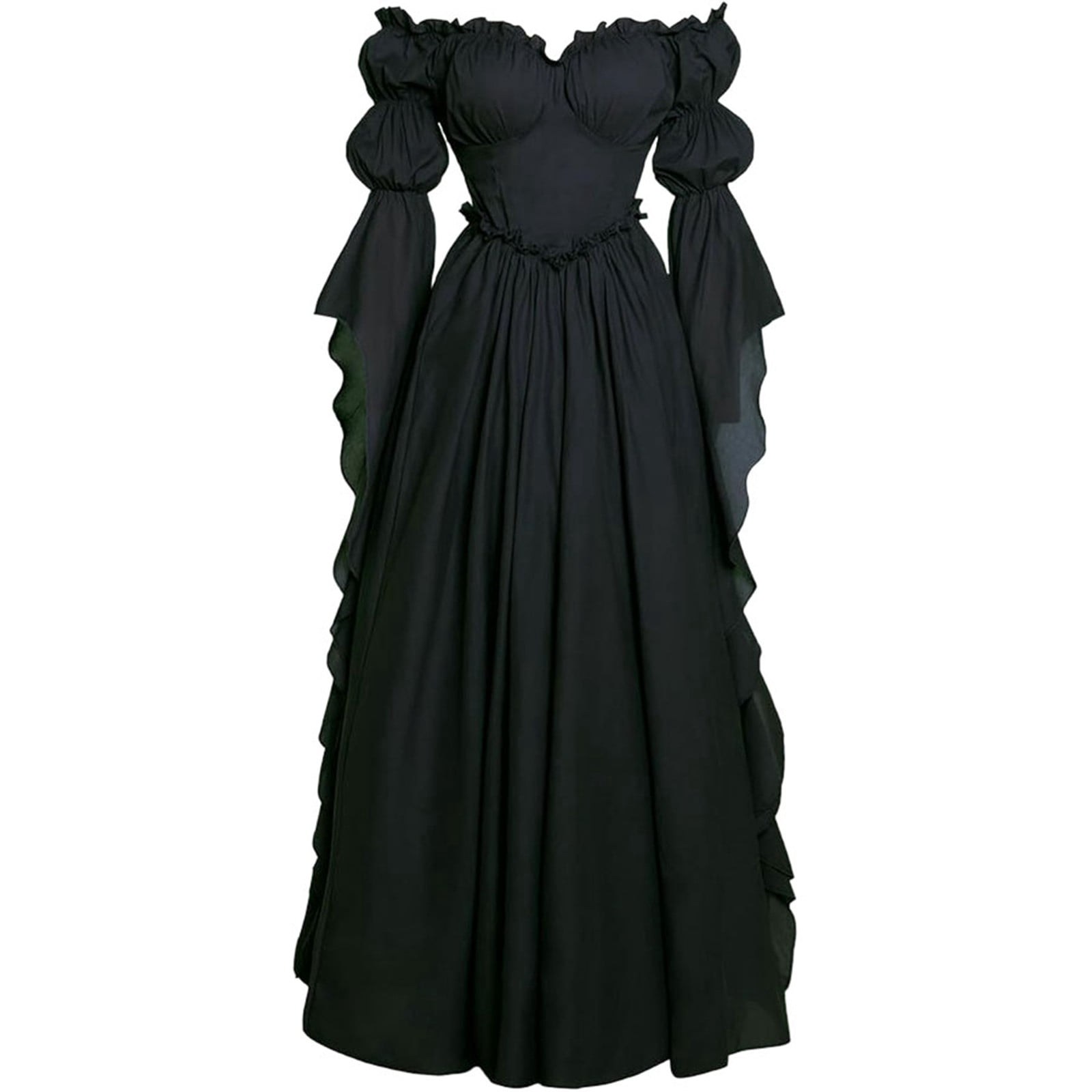 Halloween Dress Gothic Clothes for Women Elegant Medieval Dress Square ...
