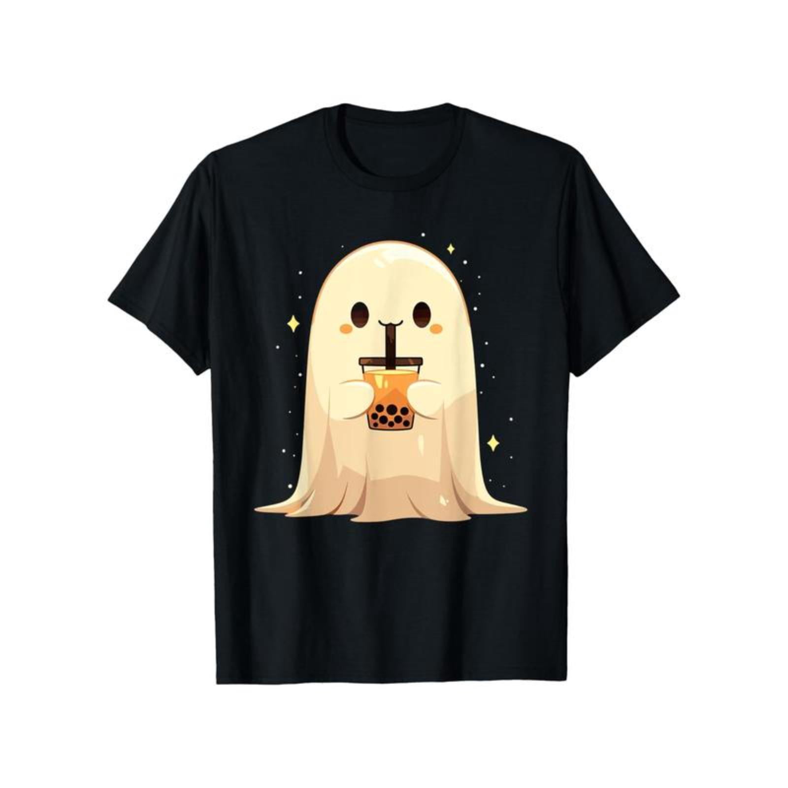 Halloween Drinking Boba Milk Tea Kawaii Tee, with Cute Animal Graphic ...