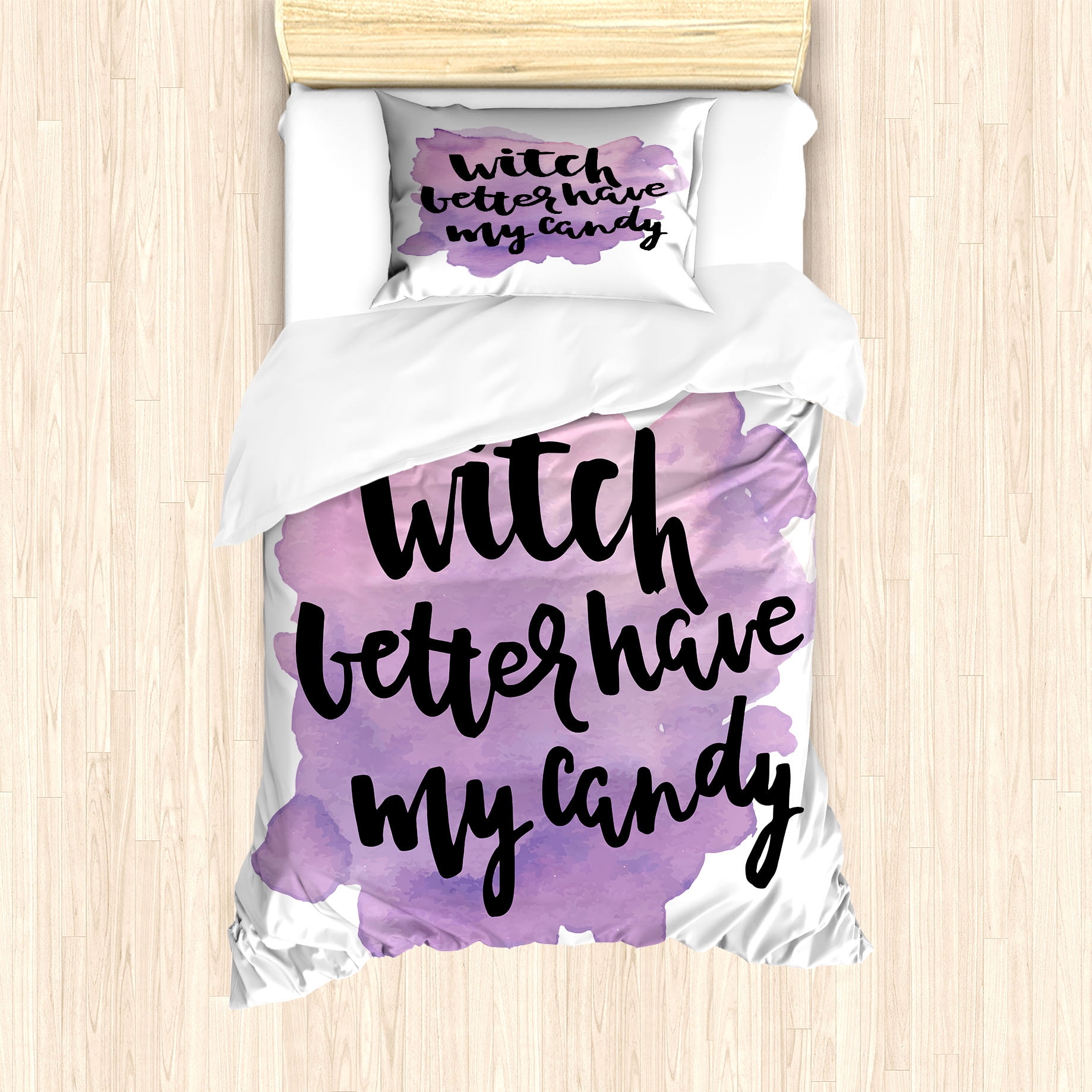 Halloween Duvet Cover Set, Witch Better Have My Candy Calligraphy Funny ...