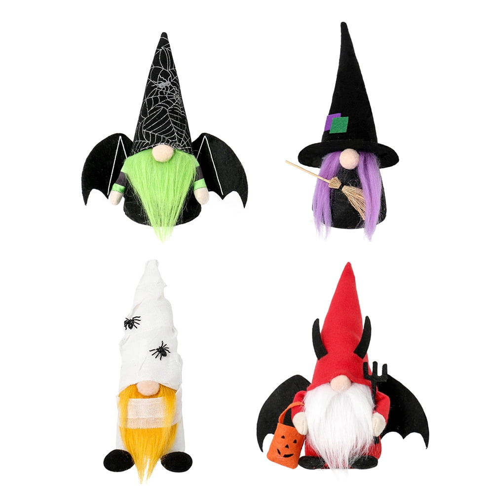 Halloween Dwarf Doll Desktop Ornament Faceless Dwarf Doll Bat Gnome ...