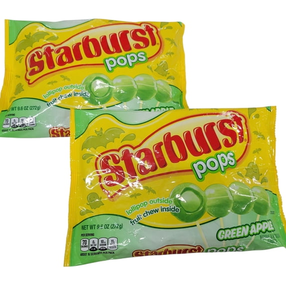 Halloween Edition Starburst Pops Green Apple 9.6 oz 2 pack - Walmart.com