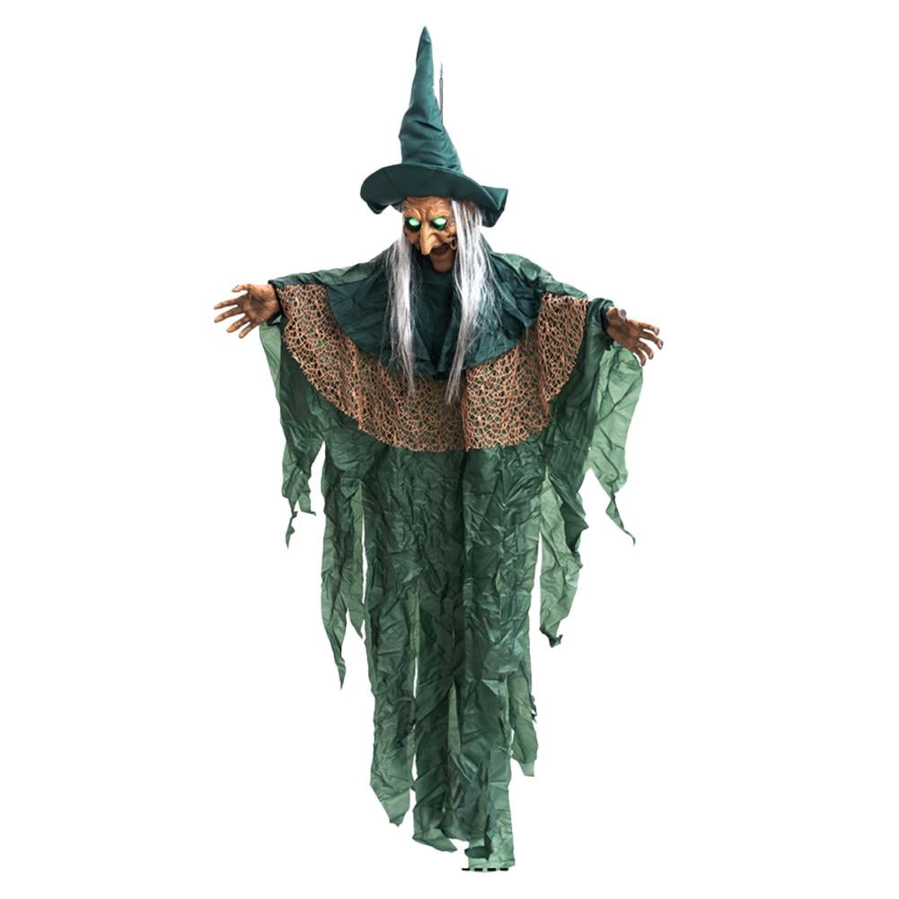 Halloween Electronic Animated Witch, 55" Hanging Talking Witch Decor ...