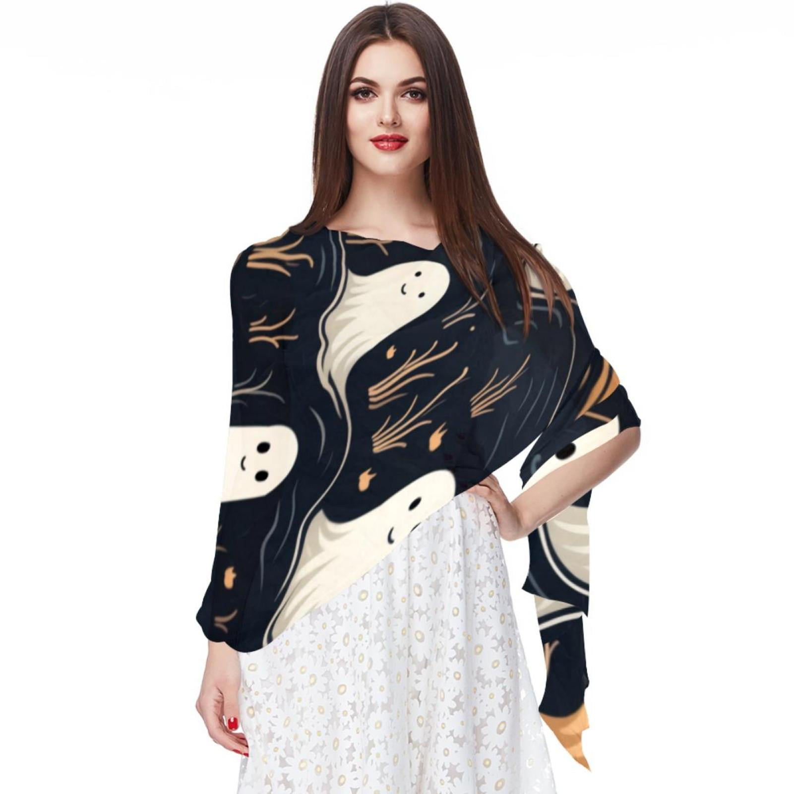 Halloween Elegant Translucent Chiffon Silk Scarf 180*73 - Light ...