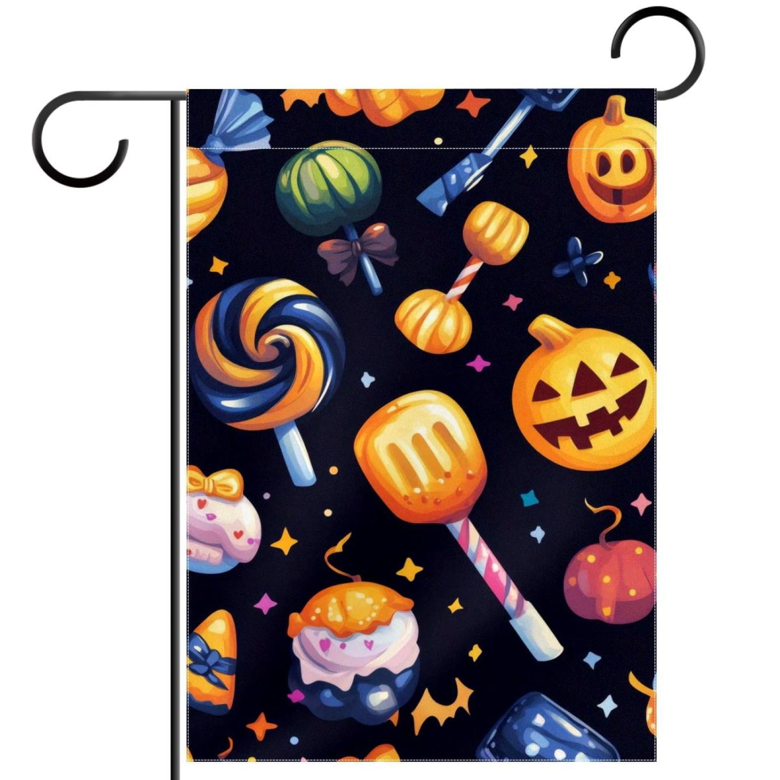 Halloween Elements Sweets Candies Lollipop Garden Flag Double Sided ...