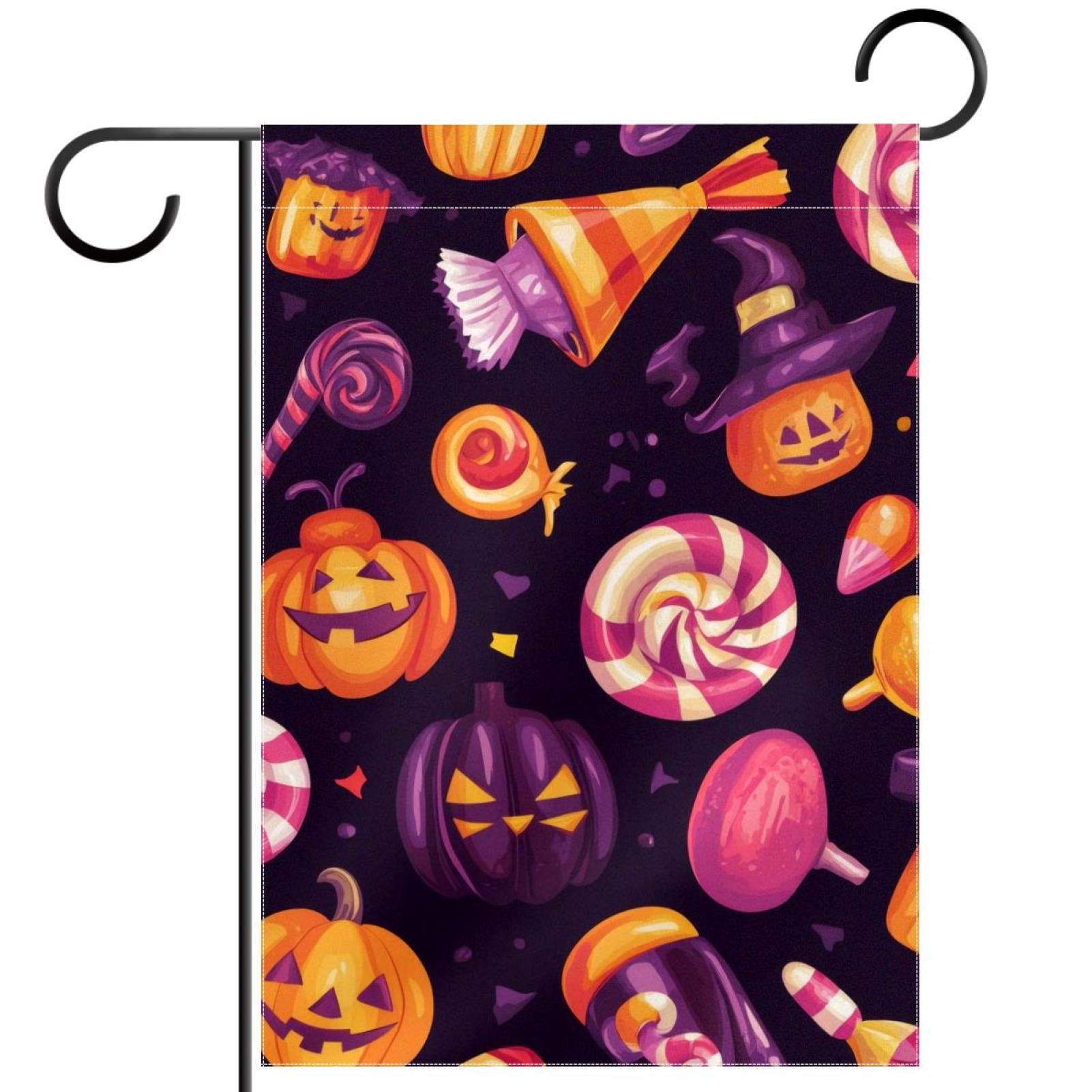 Halloween Elements Treats Sweets Candies Lollipop Double Sided Garden ...