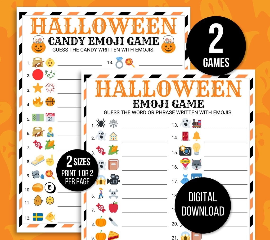 Halloween Emoji Challenges, Spooky Emoji Quiz Games, Trick or Treat ...
