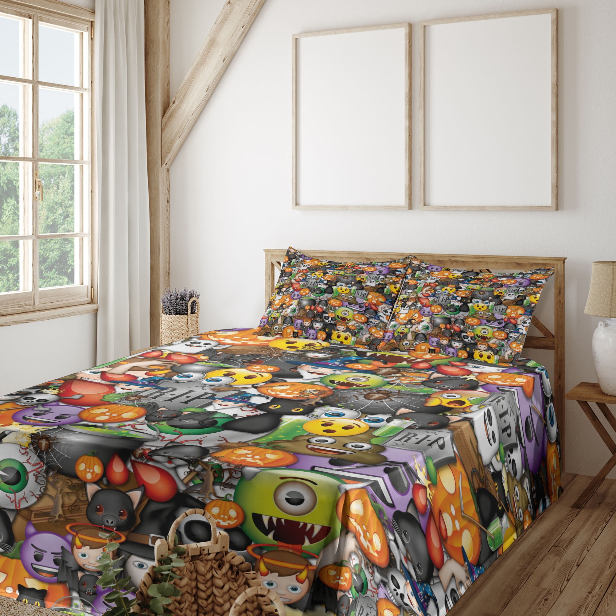 Halloween Emoji Sheet Set, Spooky Vibes Cartoon Pumpkin Evil Characters ...