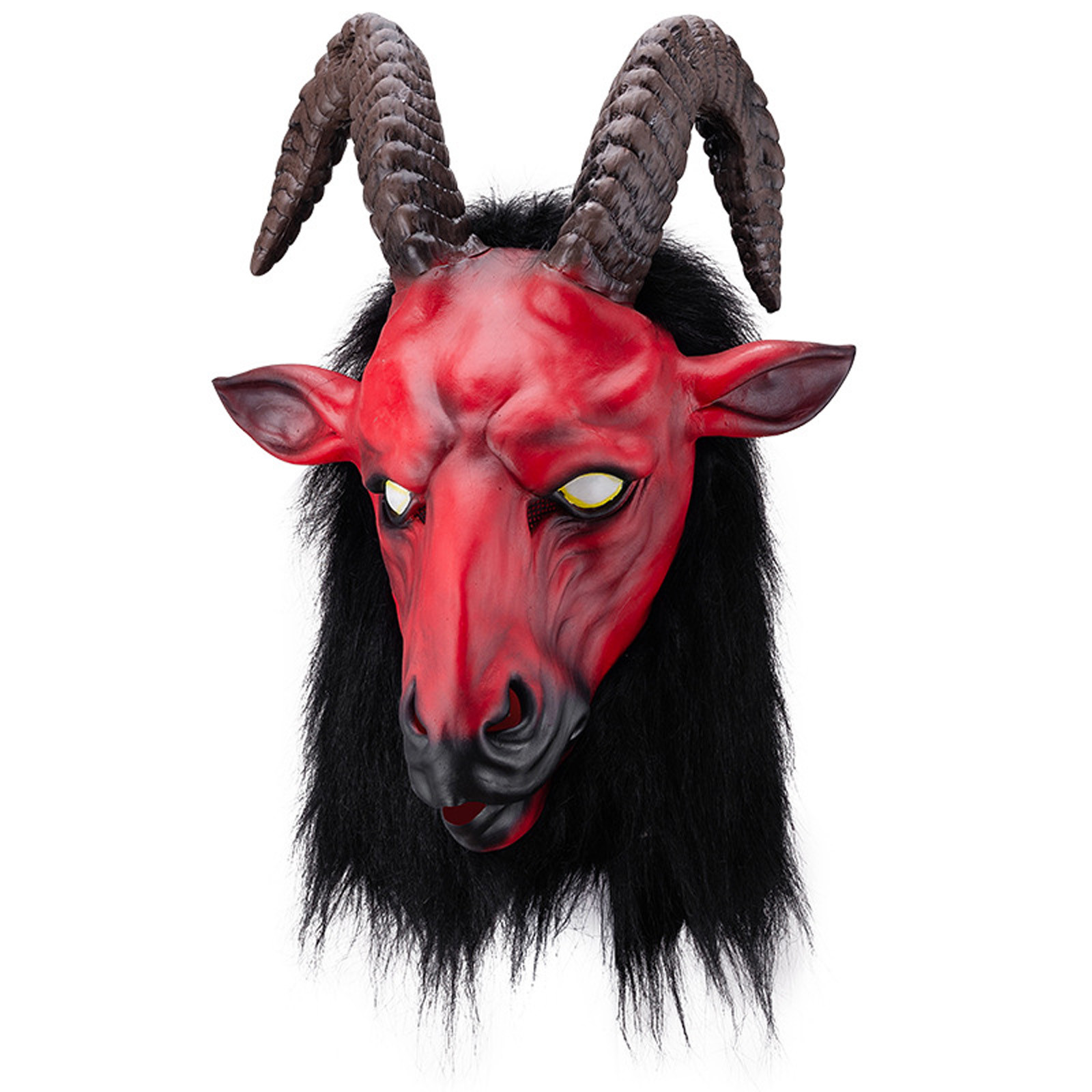 Halloween Enigmatic Scarlet Demon Headpiece, Terrifying Realistic ...