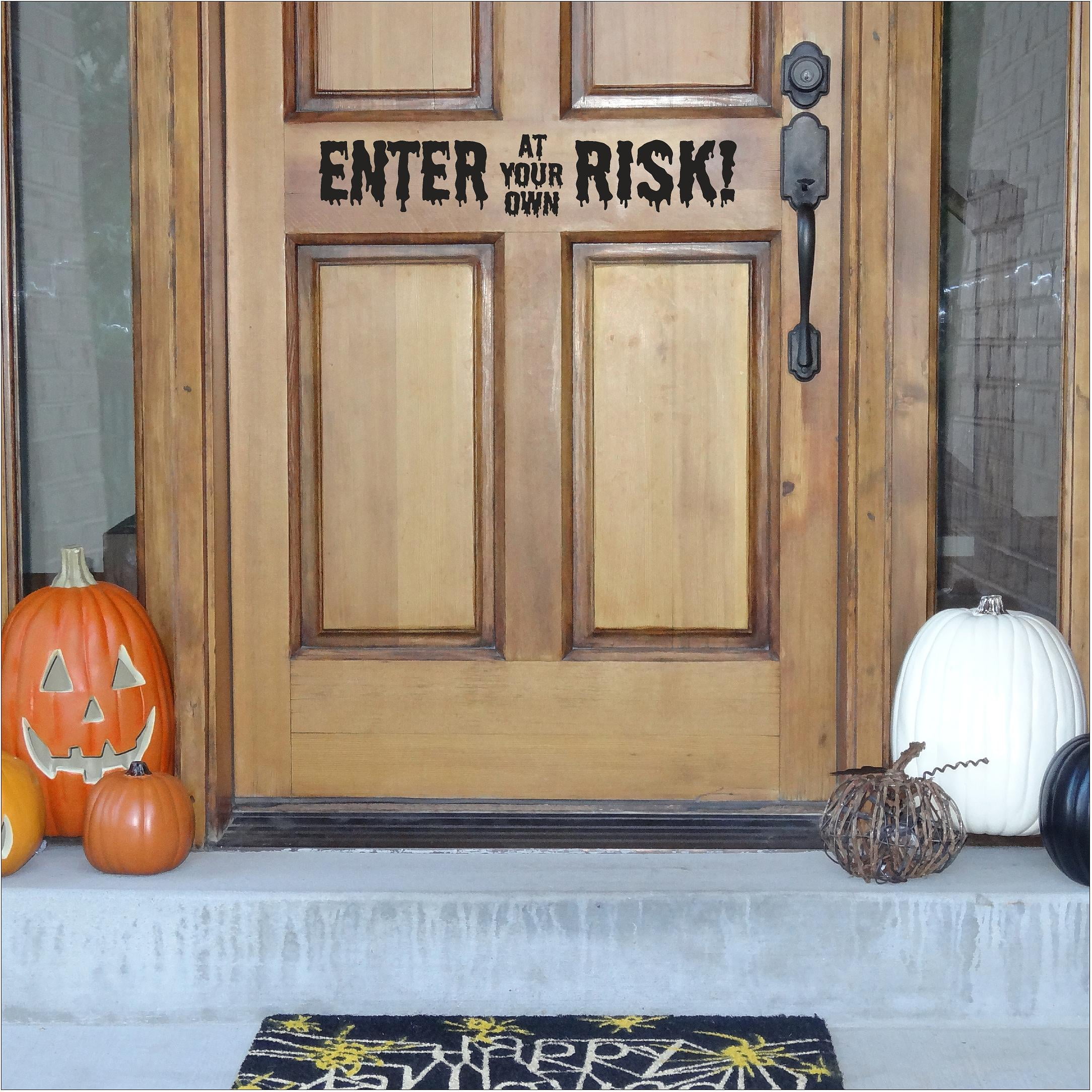 Halloween Enter At Your Own Risk Vinyl Lettering wall decal (4"H x 20"L ...