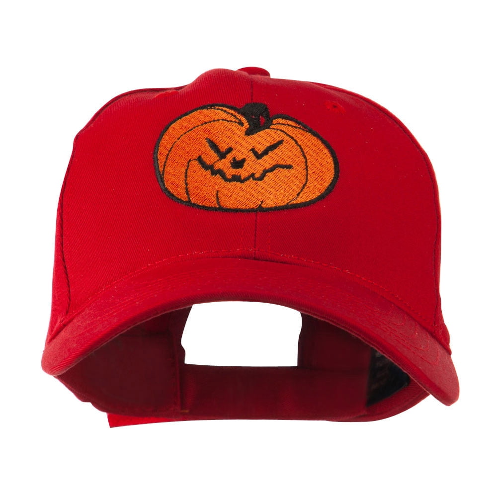 Halloween Evil Jack O Lantern Embroidered Cap - Red OSFM - Walmart.com