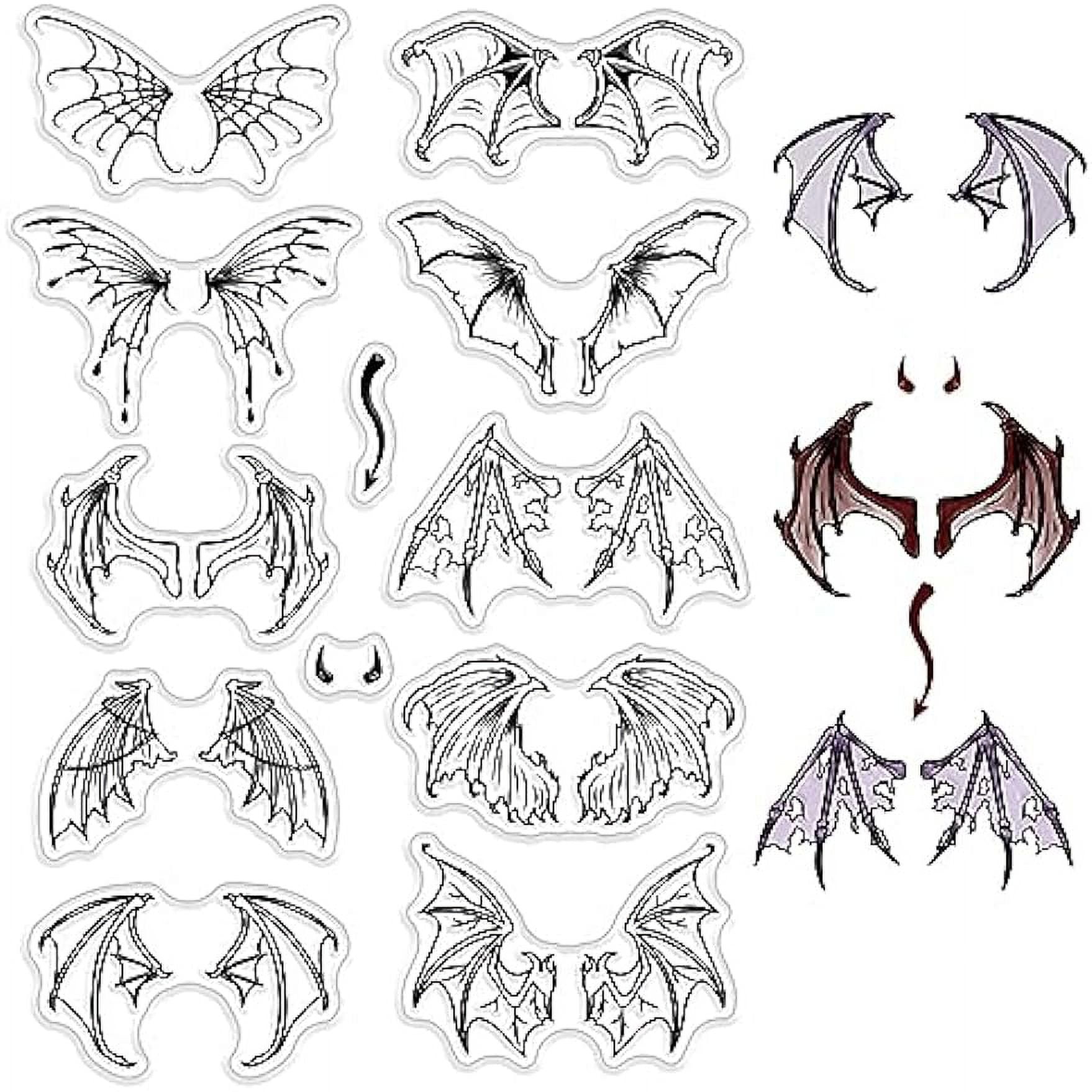 Halloween Evil Wings Clear Rubber Stamps Witch Bat Gothic Transparent ...