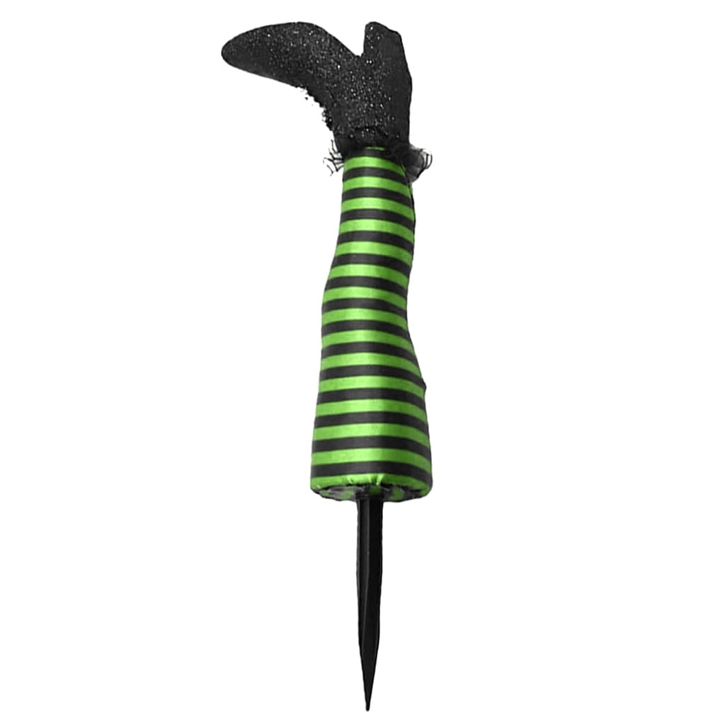 Halloween Evil Witch Leg Props Upside Down Wizard Feet with Boot Stake ...