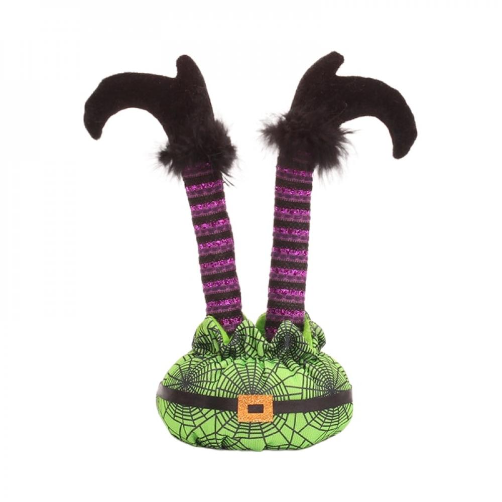 Halloween Evil Witch Leg Props Upside Down Wizard Feet with Boot Stake ...